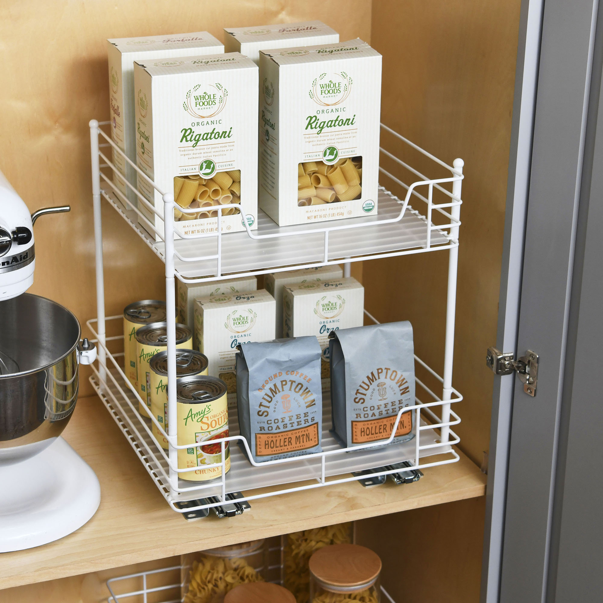 2-Tier Sliding Pantry Organizer, Large - Pantry And Cabinet Organizers ...