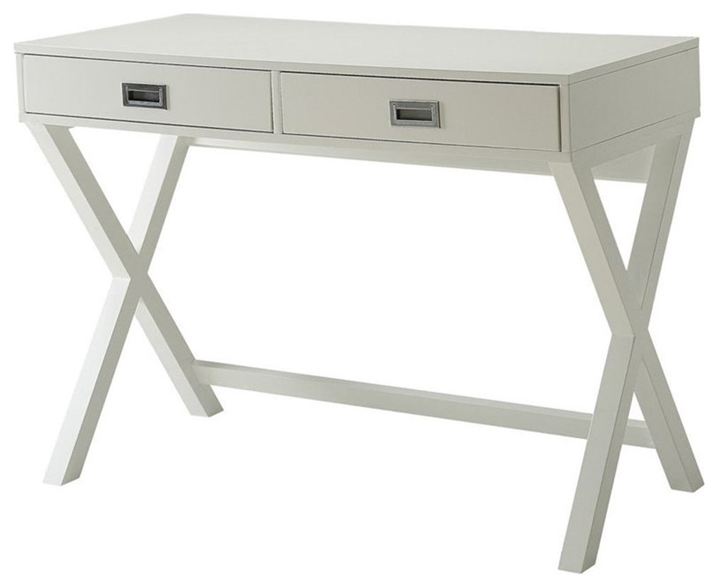 Convenience Concepts Designs2Go Landon Writing Desk in White Wood ...