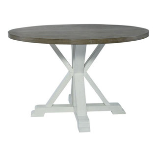 Single Pedestal Table- White - Farmhouse - Dining Tables - by Bison ...
