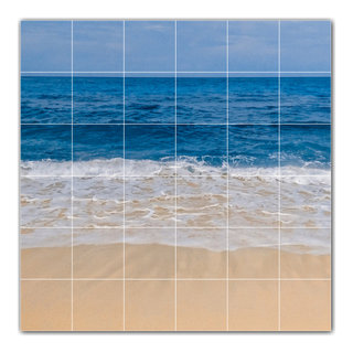 Beach Ceramic Tile Wall Mural HZ500068, 25.5" Wide x 25.5" High - Beach ...