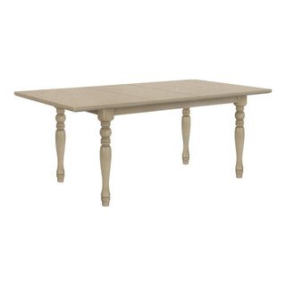 Dining Table, 78 Rectangular, 18 Extension Panel, Veneer Top, Solid ...