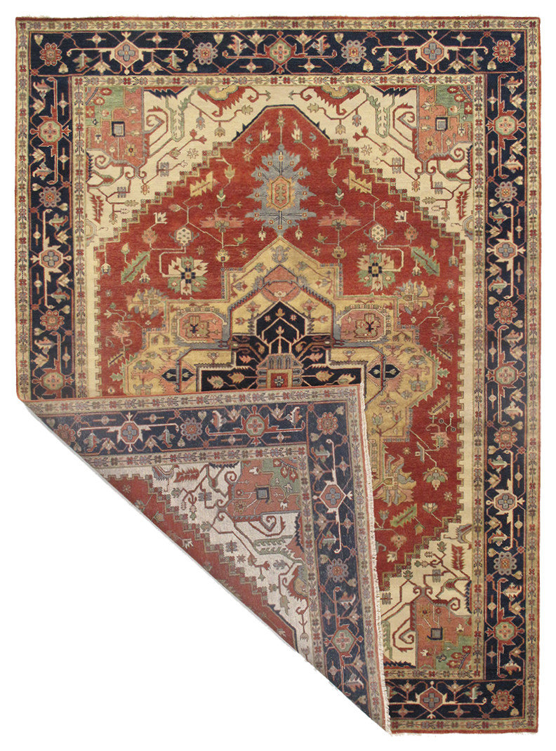 Rust Persian Serapi P-10B Design 9'x12' - Mediterranean - Area Rugs ...