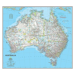 Classic Australia Map Wall Mural, Self-Adhesive Wallpaper ...
