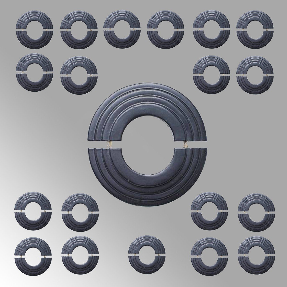Black Radiator Pipe Flanges Aluminum Escutcheon Ring Plate 1.69" ID 3 ...