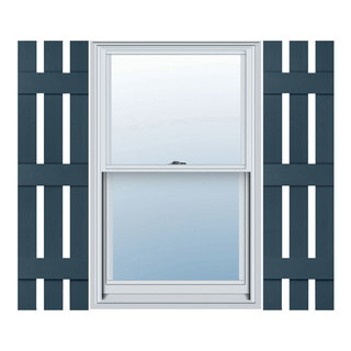 Standard Size Three Board Spaced Shutters, Classic Blue, 75" H x 12" W ...