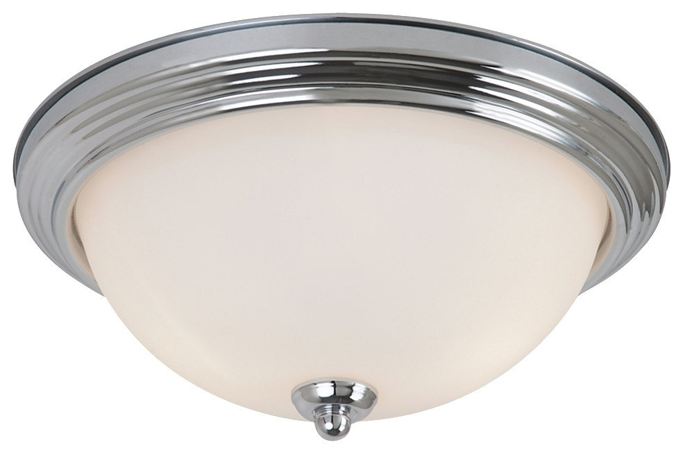 Geary 3-Light Flush Mount, Chrome - Traditional - Flush-mount Ceiling ...