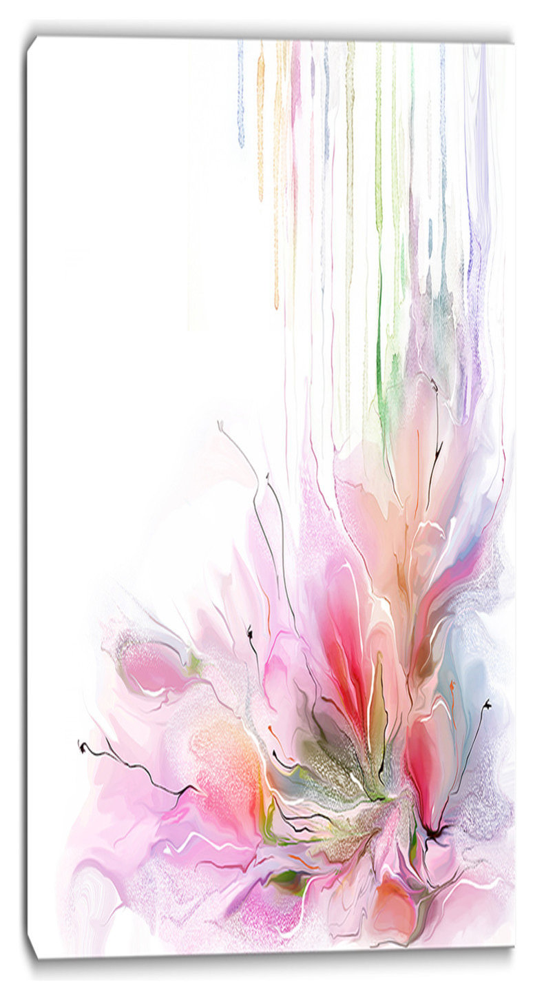 "Floral Composition" Abstract Floral Print on Canvas, 20"x40 ...