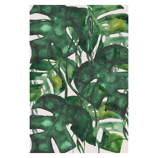 "Broad Leaves" Painting Print on Wrapped Canvas, 24"x36" - Tropical ...