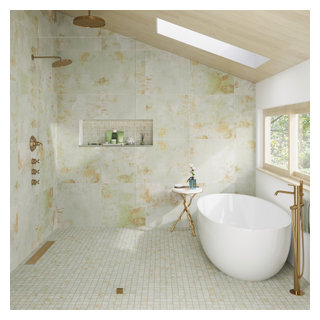 Gilded Age Green Porcelain Tile 24x24 - Bathroom - San Francisco - by ...