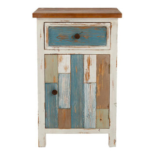 Rustic Multi-Color Accent End Table - Farmhouse - Side Tables And End ...