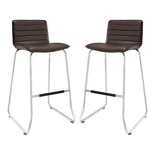 Modern Brown Dive Bar Stool Set of 2, 22.5"Lx21"Wx39"H - Contemporary ...
