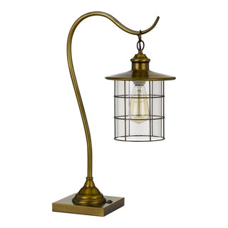 Rubbed Antiqued Brass Metal Silverton, Desk Lamp - Traditional - Door ...