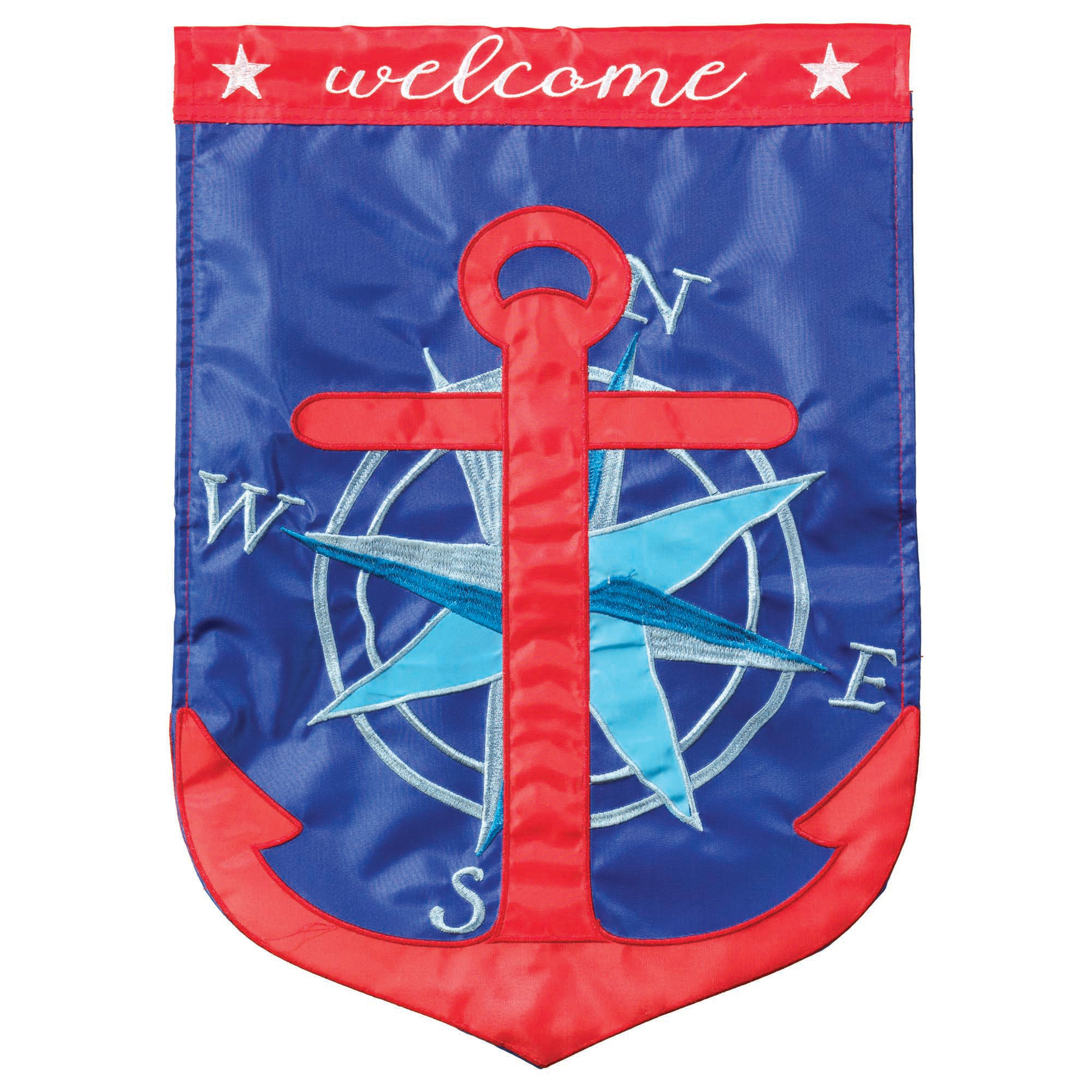 Flag Welcome Anchor Shaped 13x18 - Traditional - Flags And Flagpoles ...