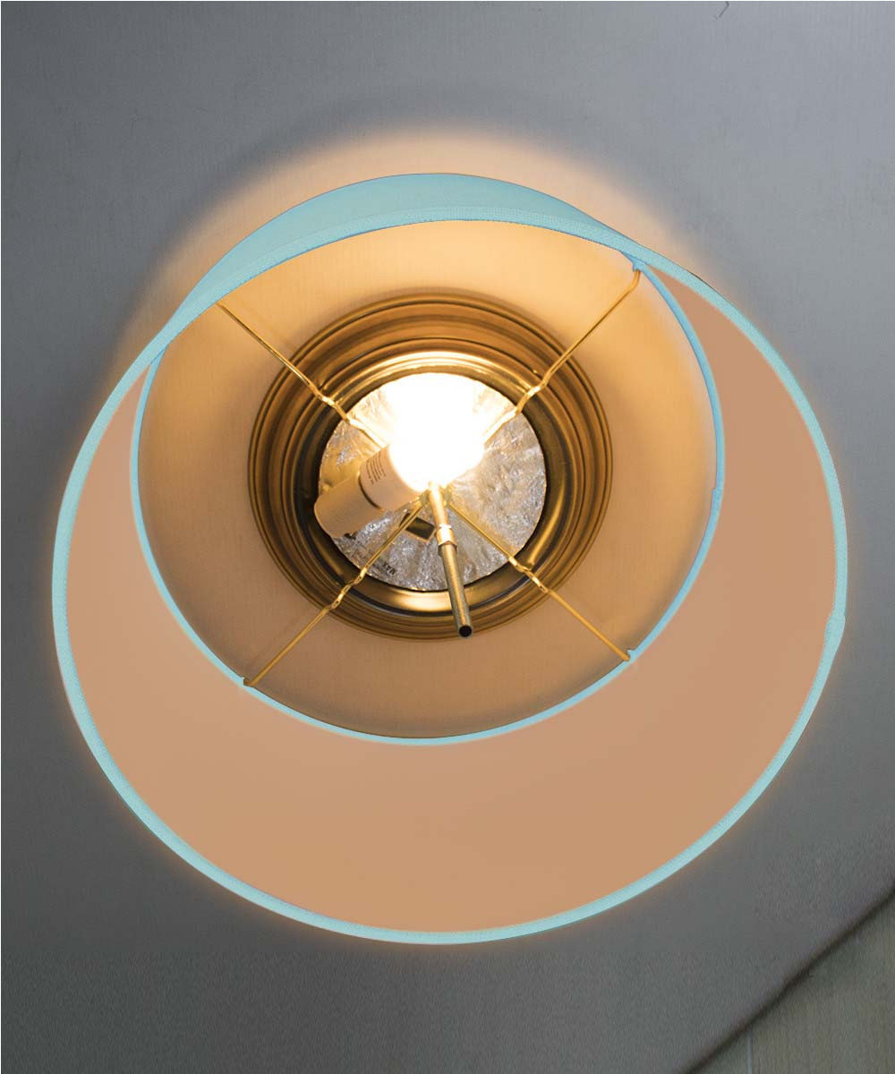 Moderne Flush Mount Conversion Kit 16"w Island Paradise Linen Drum ...