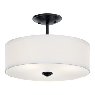 Kichler 43675 Shailene 3 Light 14"W Semi-Flush Drum Ceiling ...