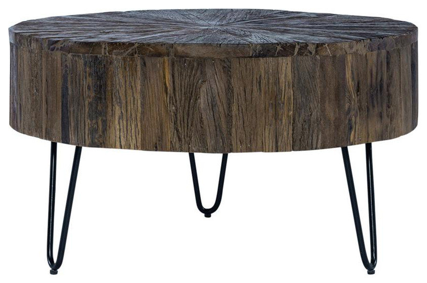 Accent Cocktail Table, Railroad Brown Finish - Rustic - Coffee Tables ...
