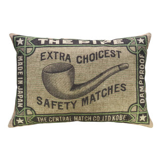 The Pipe Linen Pillow, 18"x12", 18"x12" - Traditional - Decorative ...