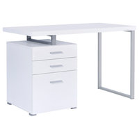 Brennan 3-drawer Office Desk White - Contemporary - Desks And Hutches ...