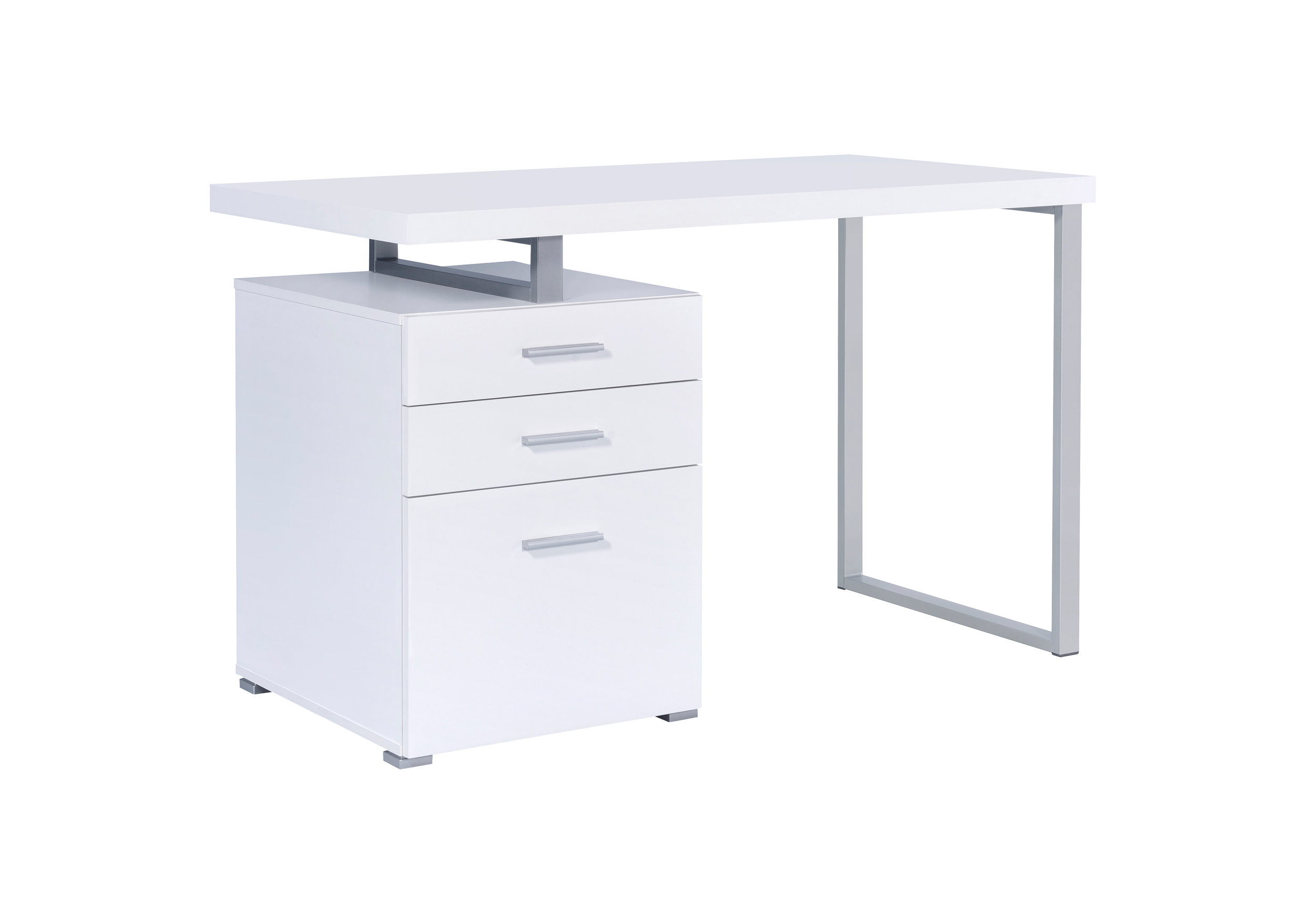 Brennan 3-drawer Office Desk White - Contemporary - Desks And Hutches ...