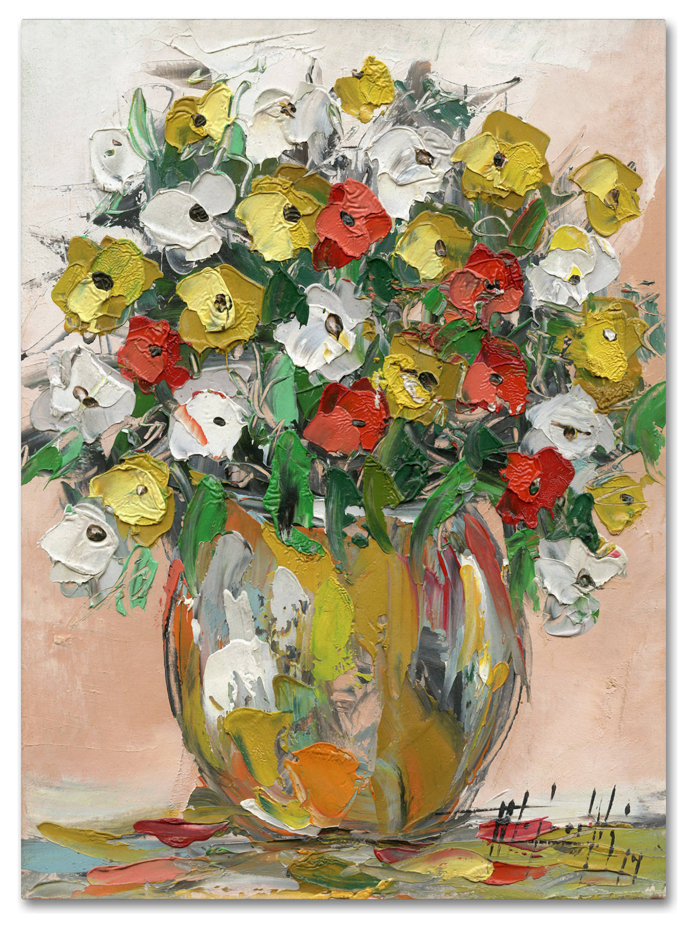 Hai Odelia 'Spring Flowers in a Vase 8' Canvas Art, 18x24 - Contemporary - Prints And Posters ...