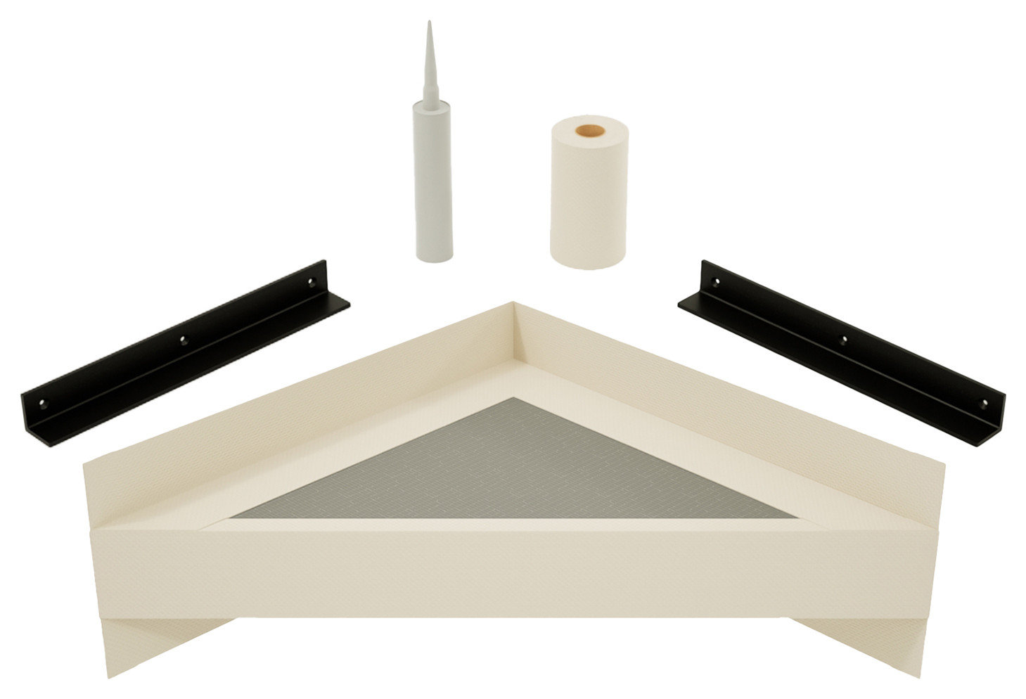 The Original™ Floating Corner Shower Bench Kit with Dural Tilux Board ...