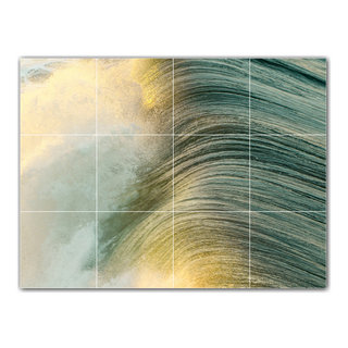 Waves Ceramic Tile Wall Mural HZ501160, 24" Wide x 18" High - Beach ...