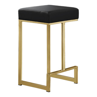 Jakob Backless 25" Counter Height Stool, Gold, Set of 2 - Contemporary ...