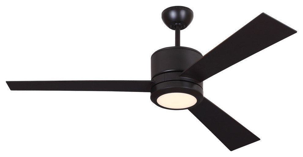 Visual Comfort Fan Vision 3 Blade LED Ceiling Fan, Brushed Steel, 52.00 ...