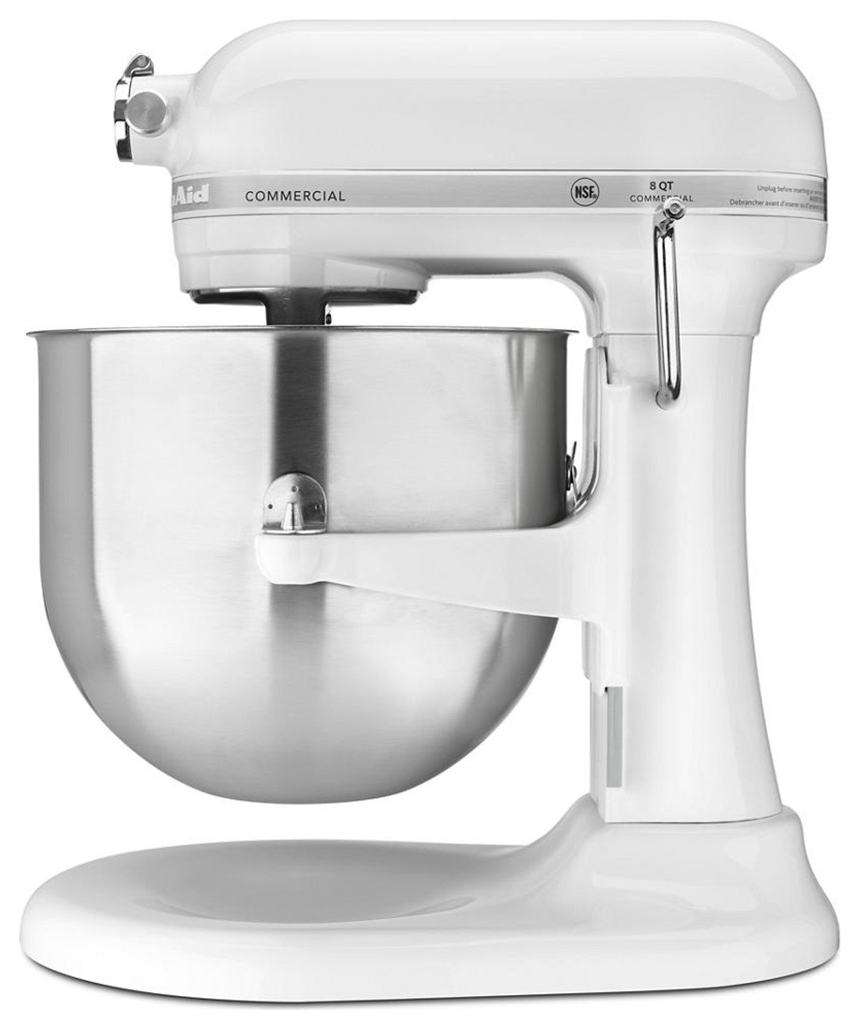 KitchenAid Commercial Series White 8 Quart Lift Stand Mixer with Bowl ...