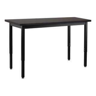 NPS Steel Height Adjustable Science Lab Table, ChemRes Top, Black Frame ...