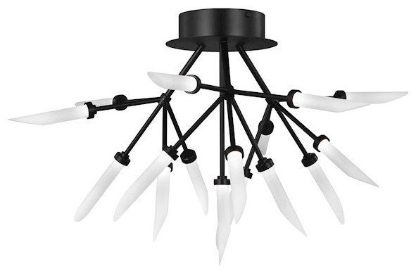 Tech Lighting Spur Ceiling, Matte Black 700FMSPRB-LED927 - Midcentury ...