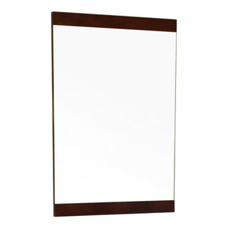 Rectangular Solid Wood Dark Walnut Frame Mirror - Contemporary ...