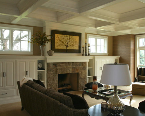 Cabinets Flanking Fireplace | Houzz