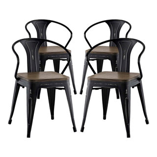 Promenade Bamboo Dining Chair Set of 4 - Industrial - Dining Chairs ...
