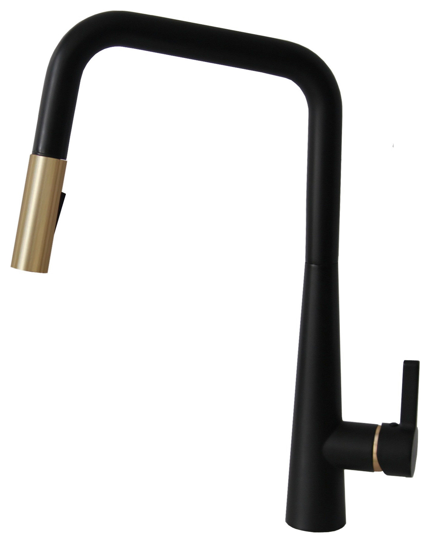 Modern Single Handle Pull Down Sprayer Kitchen Faucet in Matte Black ...
