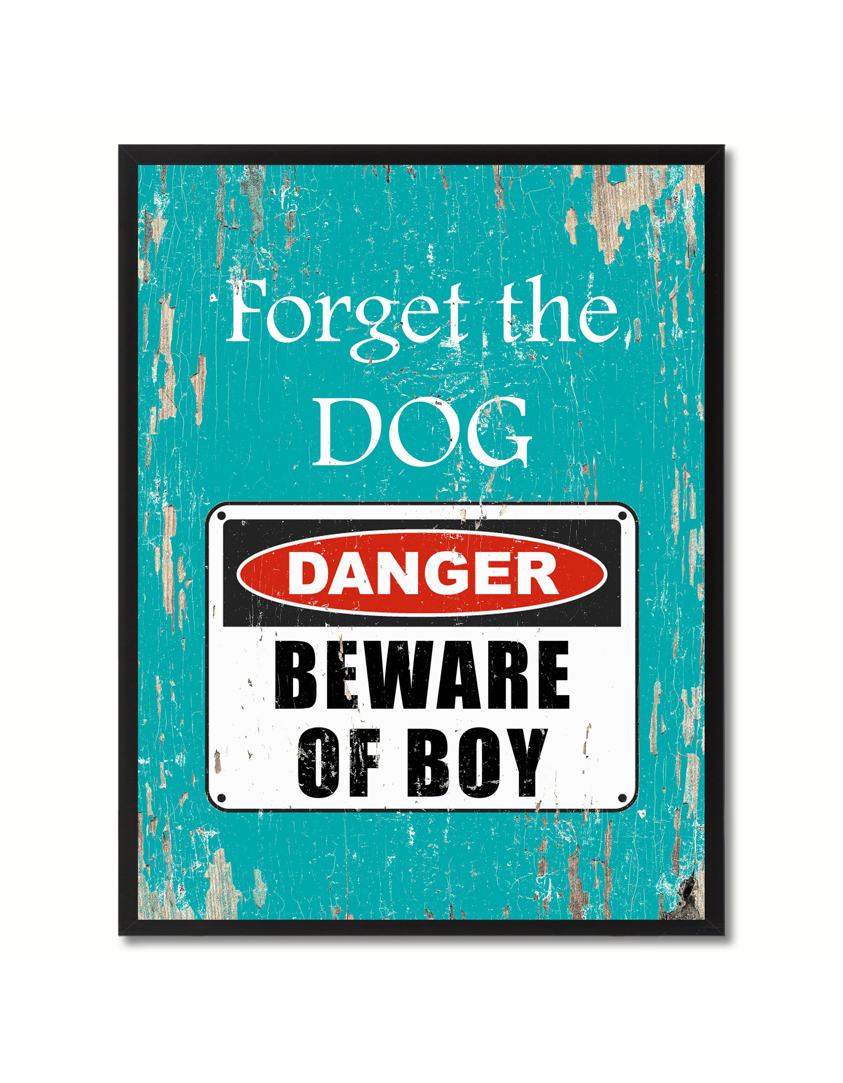 Beware Of Boy Danger Sign, Canvas, Picture Frame, 13"x17" - Rustic ...