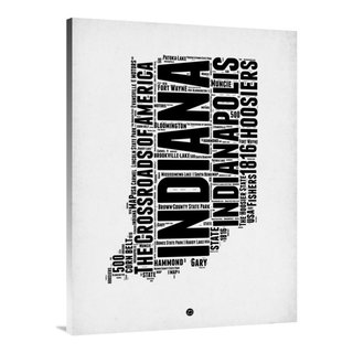 "Indiana Word Cloud 2" Fine Art Print, 36" x 48" - Modern - Prints And ...