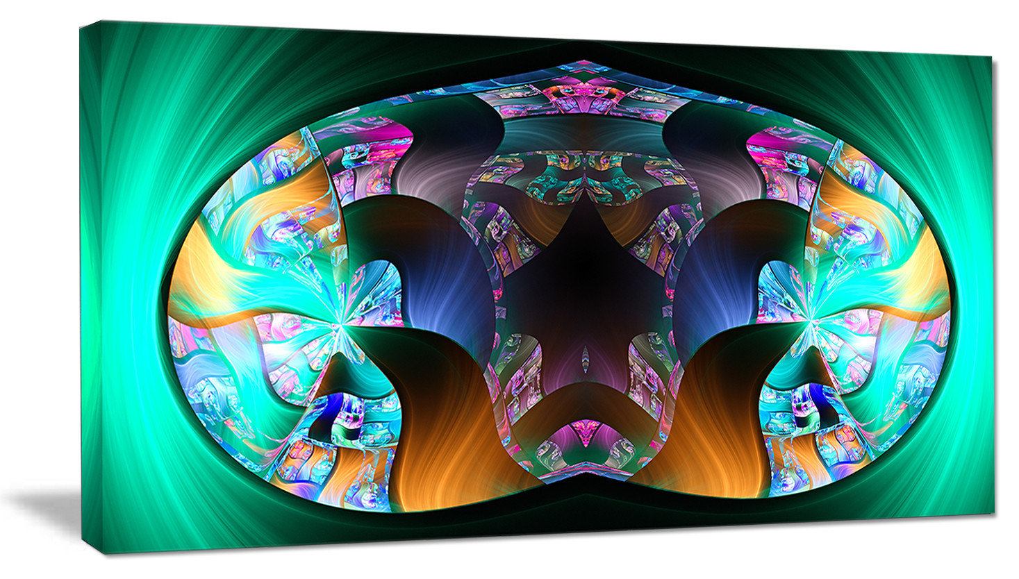 Blue Capsule in Plasma, Abstract Canvas Art Print, 32"x16"x1 ...