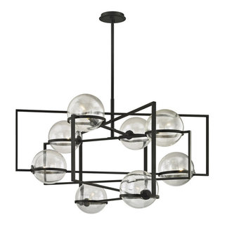Elliot Eight Light Pendant in Textured Black - Contemporary - Pendant ...