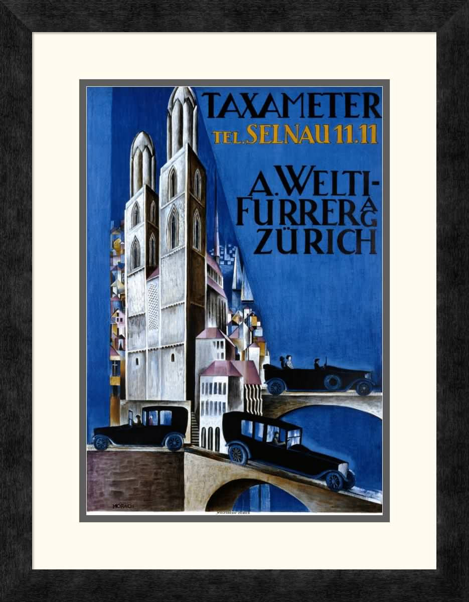 "Taxameter A Welti-Furrer AG / Z rich" Framed Print by Otto Morach, 17 ...
