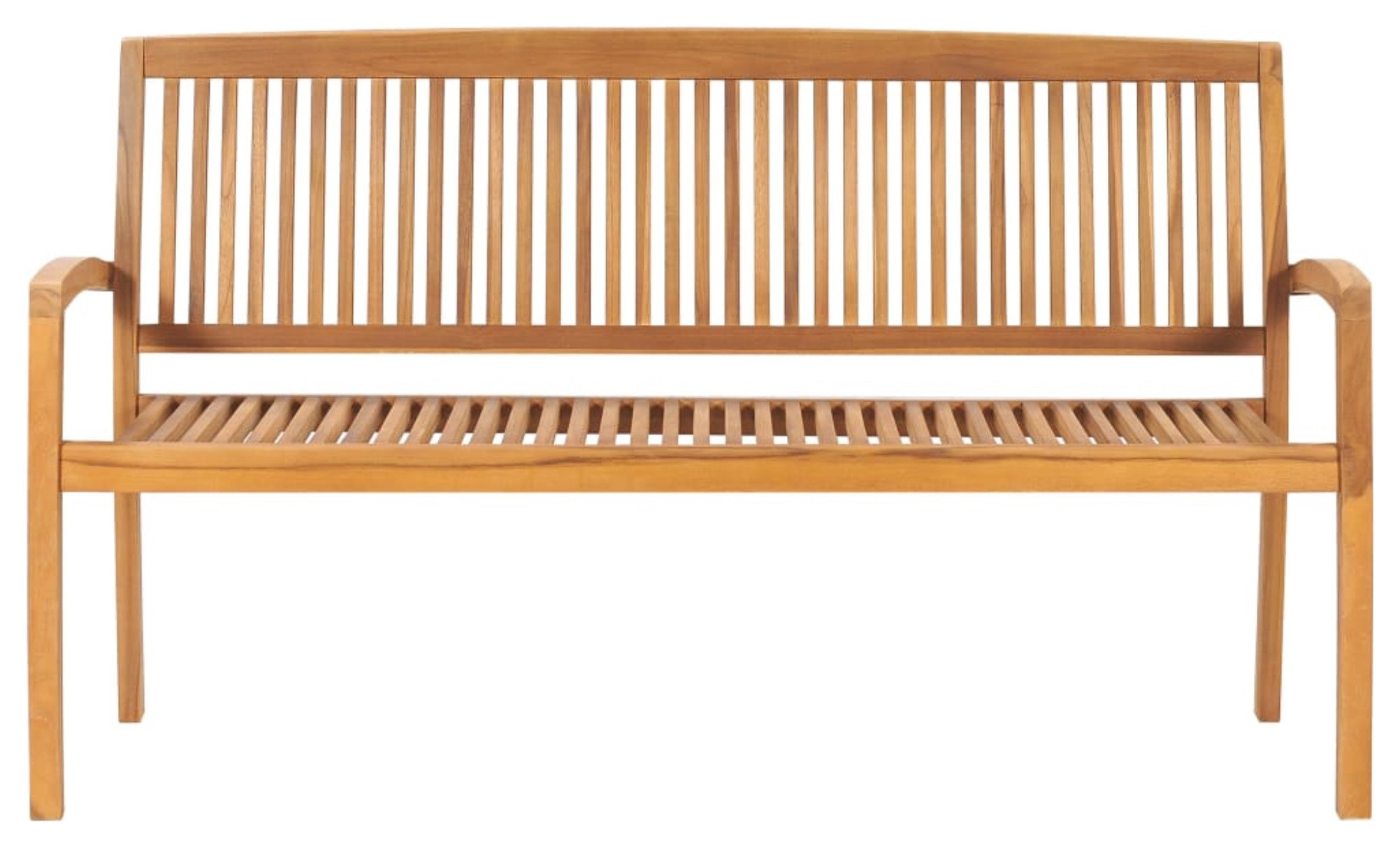 Vidaxl Stacking Garden Bench With Cushion 62.6" Solid Teak Wood - Transitional - Outdoor Benches ...