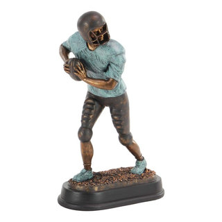 Eclectic Standing Football Player Ceramic Sculpture - Contemporary ...