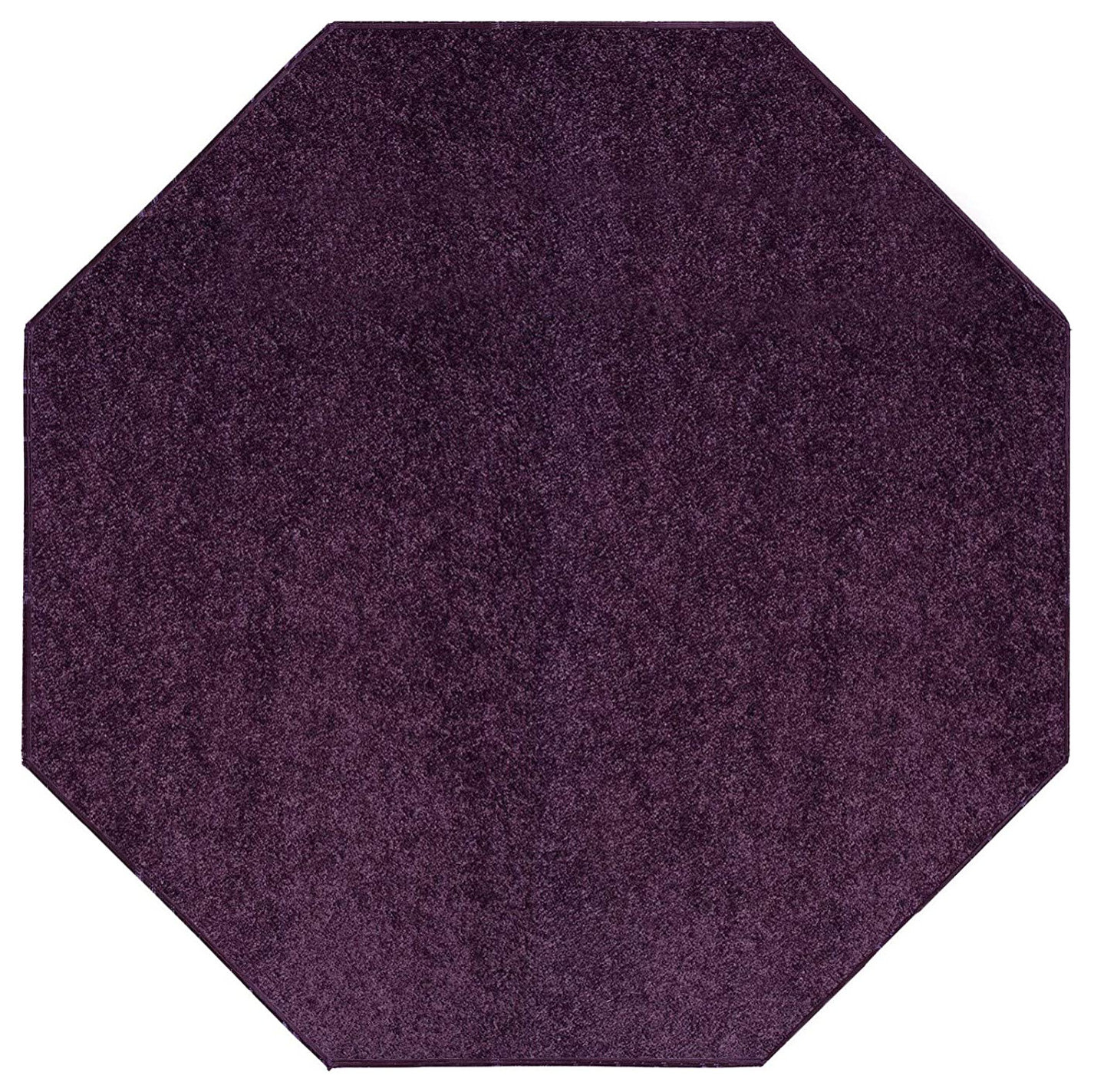Color World Collection Way Solid Color Area Rugs, Purple, 2' Octagon ...