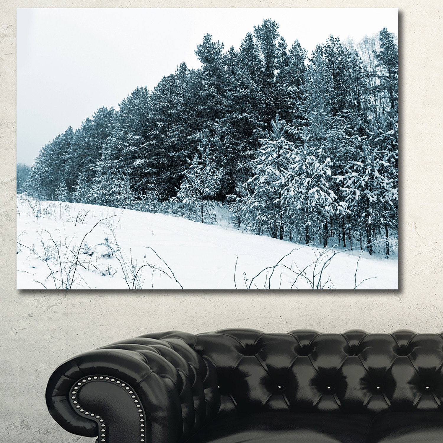 Dark Winter Trees, Landscape Canvas Art Print, 40"x30" - Contemporary ...