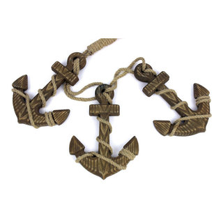 Wooden Rustic Decorative Triple Anchor Set 7'', Beach Decor, Nautical ...