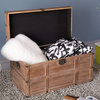 Rustic Wooden Storage Trunk with Lockable Latch, Rectangular Brown ...