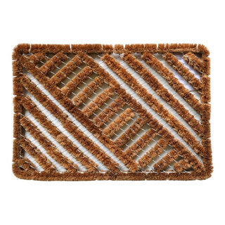 Imports Decor Coir And Metal Diagonal Door Mat With Brown Finish 854SDM ...