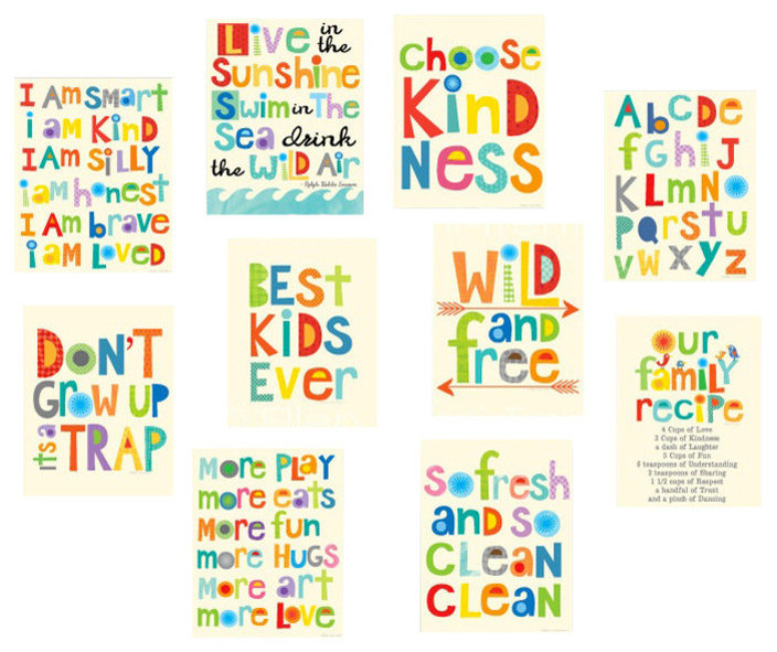 Mini Kids Typography Print Set - Contemporary - Kids Wall Decor - by ...