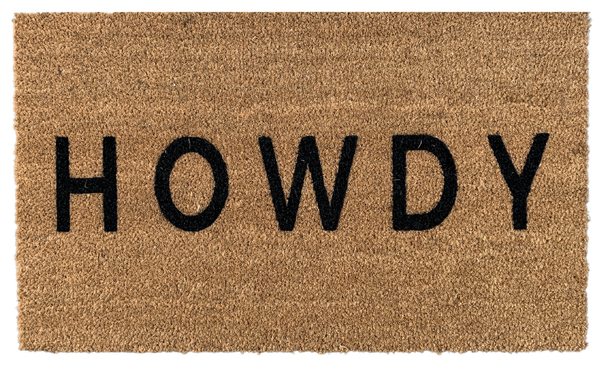 Nickel Designs Modern HOWDY Doormat, 18" x 30" inches, Black, Hand ...