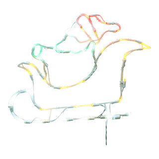 Vickerman 35 Light LED Santa Sleigh Window Decor18x13", Red and White ...